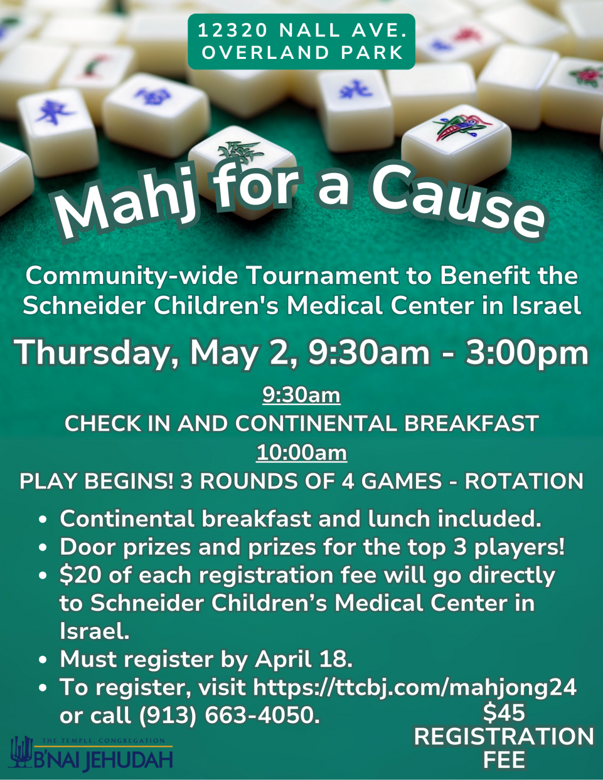 Mahj for a Cause Mah Jongg Tournament - The Temple, Congregation B'nai ...