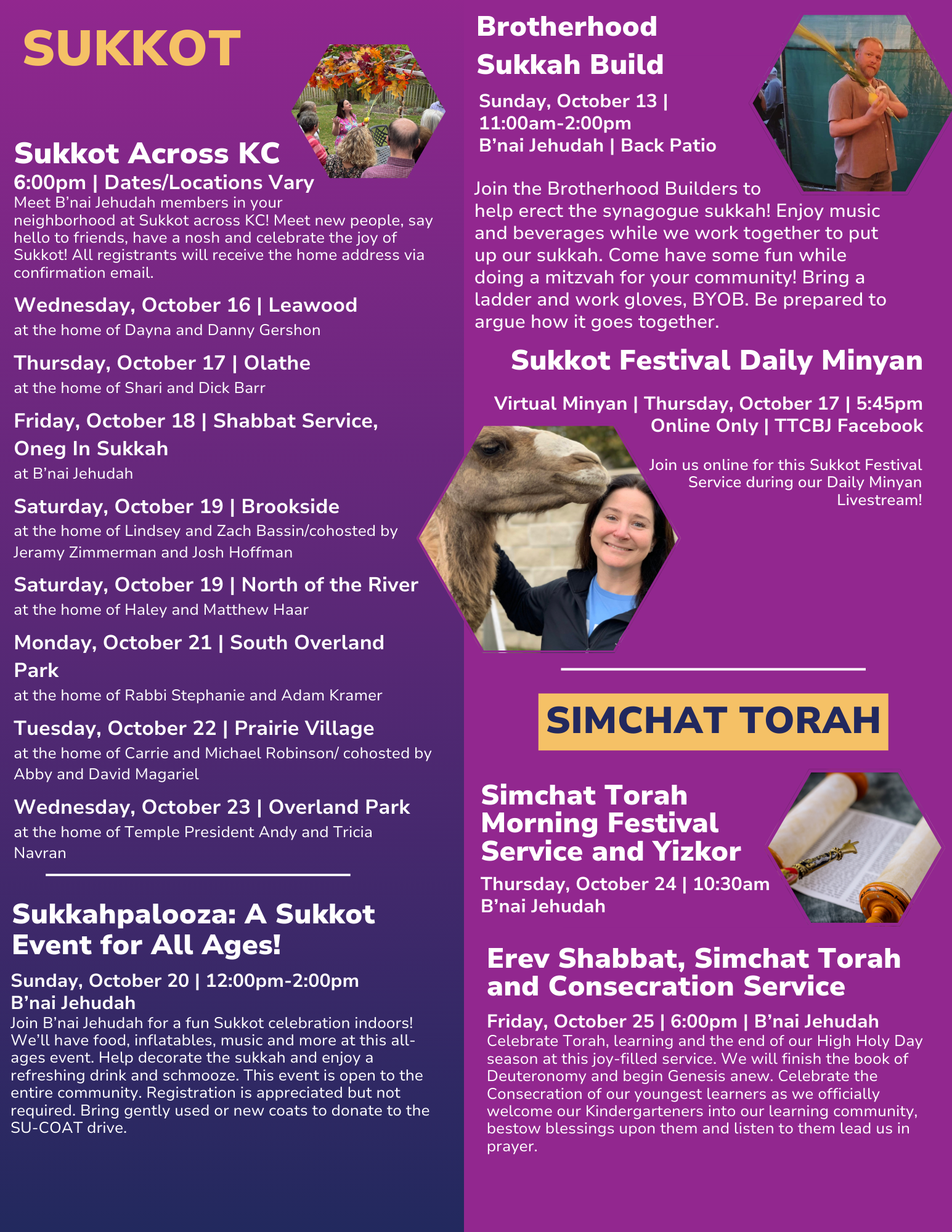 Sukkot and Simchat Torah - The Temple, Congregation B'nai Jehudah